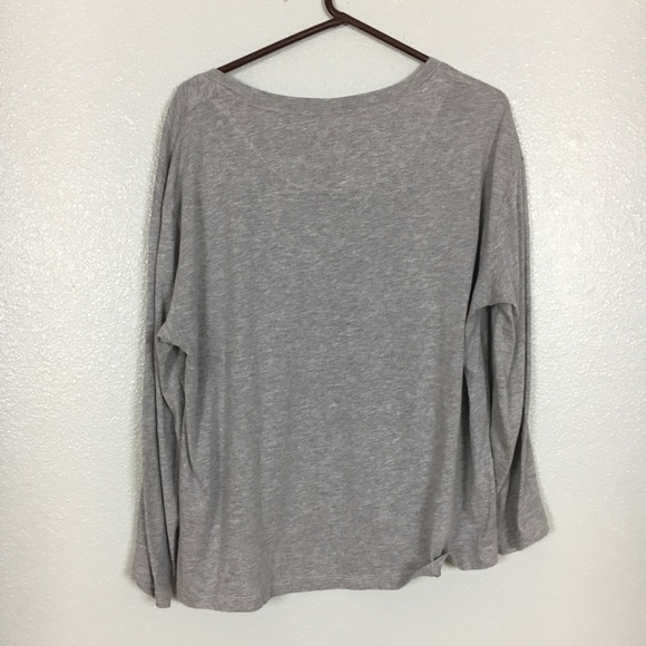 Lucky Brand | Tops | Lucky Brand Grey Scoop Neck Long Sleeve Tee | Poshmark